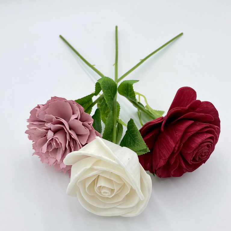 Single Stem Roses - Blue Dahlia Wooden Florals